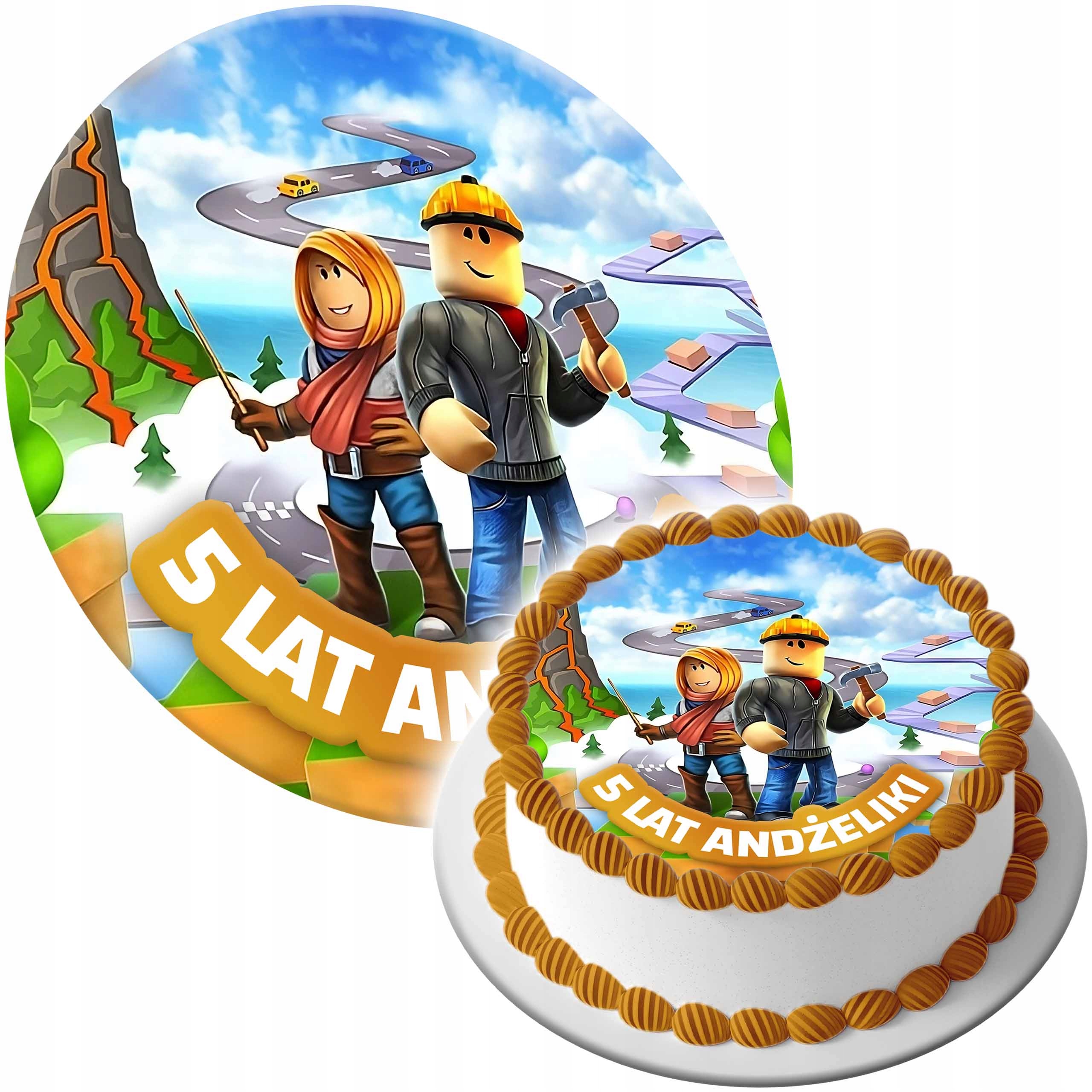 OPŁATEK NA TORT ROBLOX URODZINY + TEKST TWÓJ NAPIS (5906329902986 ...