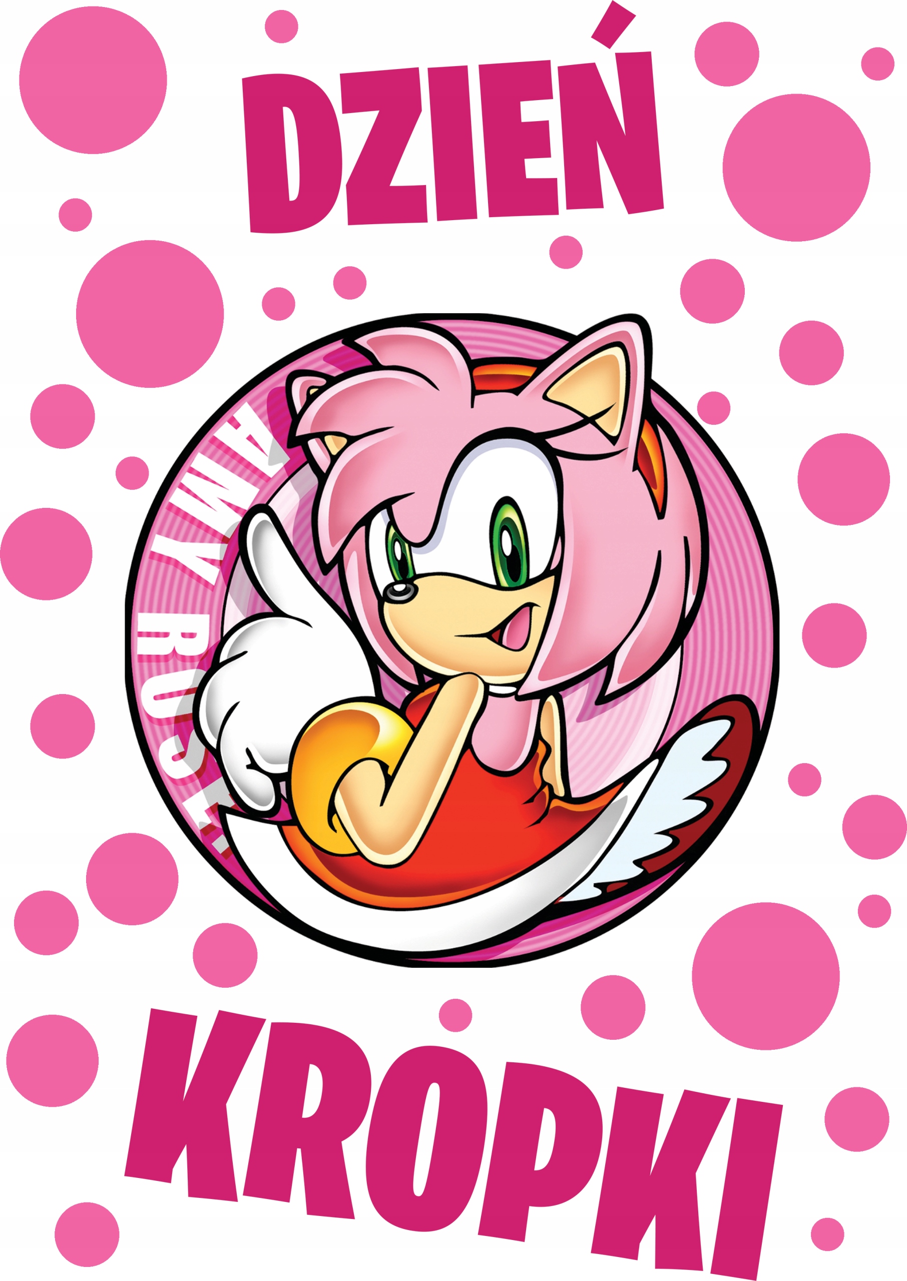 Ragasztó applikáció Ruházat matrica Pöttyös nap AMY ROSE SONIC SONIK za ...