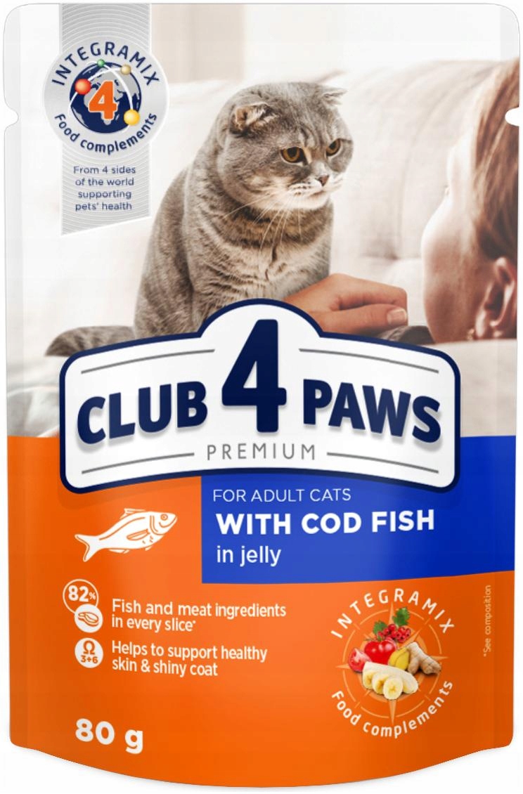 CLUB 4 PAWS mokra karma dla kotów - Dorsz w galarecie 24x80 g ... CLUB 4 PAWS mokra karma dla kotów - Dorsz w galarecie 24x80 g ...