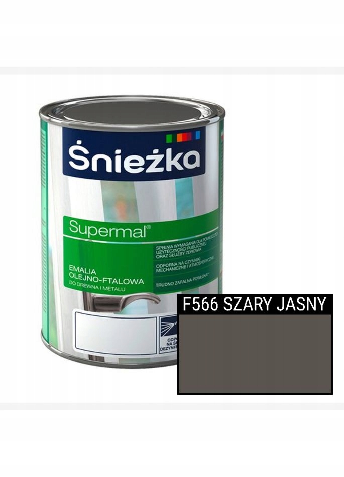 Śnieżka EMALIA OLEJNO-FTALOWA 5l Szary Jasny Połysk F566 (5903973023692 ...