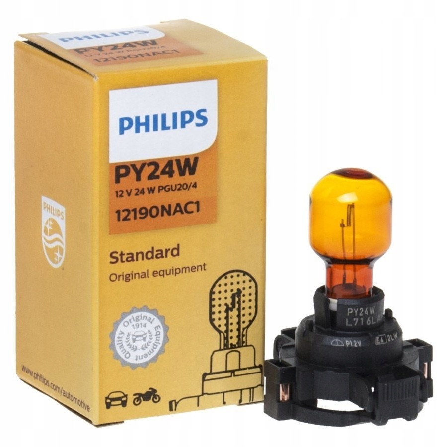 Żarówka PY24W PHILIPS Standard PGU20/4 12V 24W 8727900696905 za 96 ...