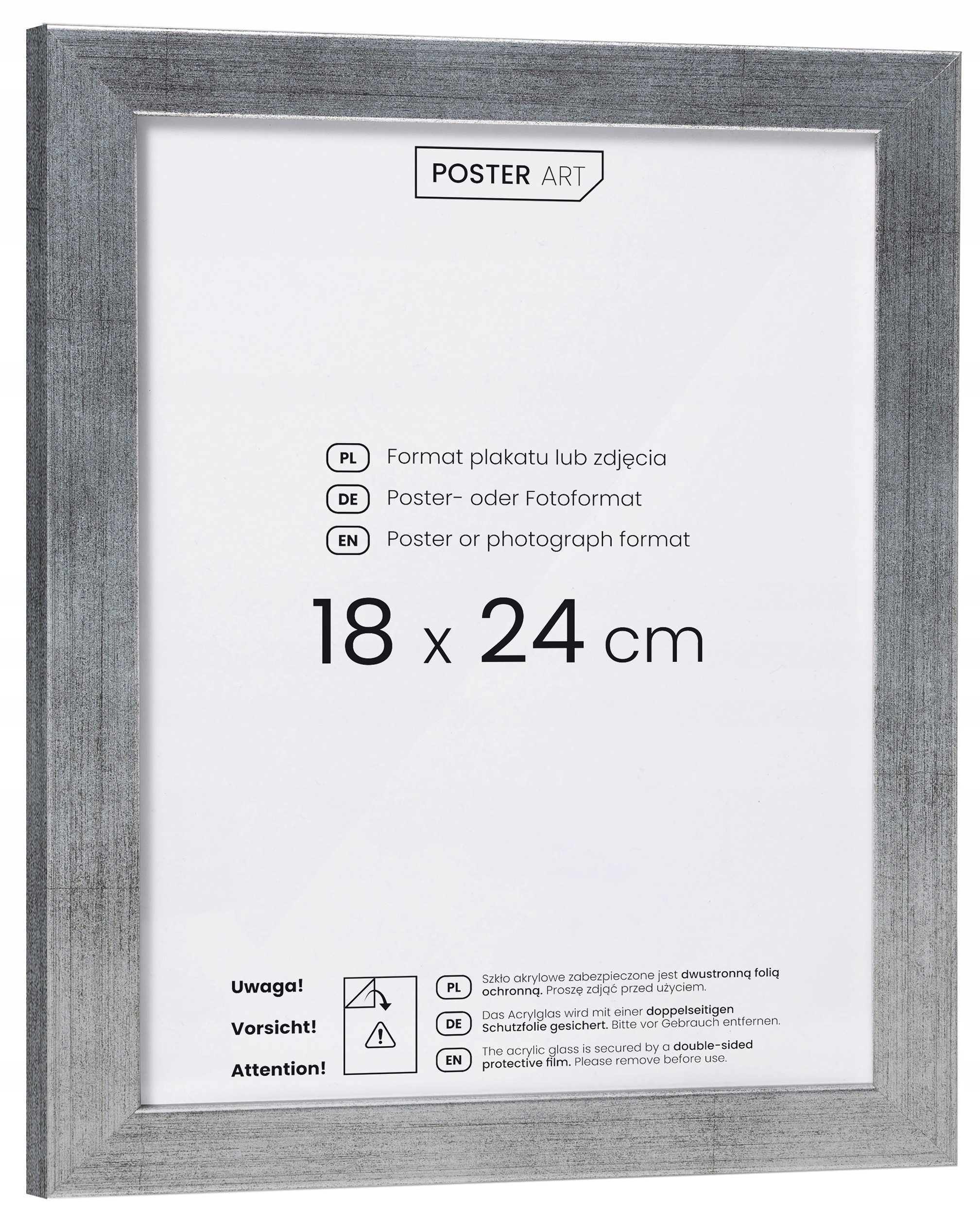 Ramka srebrna 18x24 NA ZDJĘCIA portret do obrazu ramki na ścianę ...