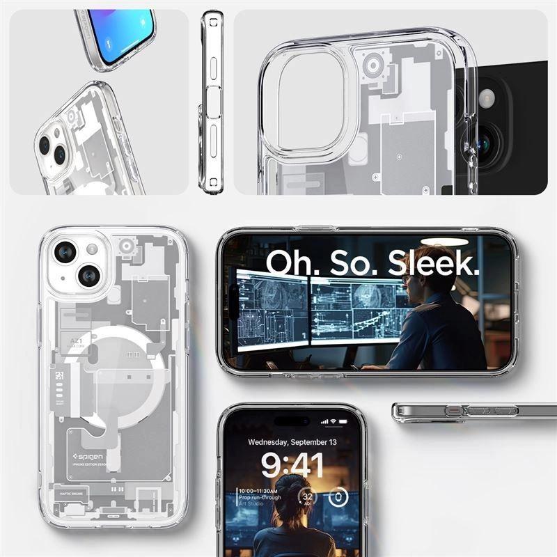 Etui Spigen Ultra Hybrid Mag z MagSafe na iPhone 15 Plus - białe (wzór ... Etui Spigen Ultra Hybrid Mag z MagSafe na iPhone 15 Plus - białe (wzór ...
