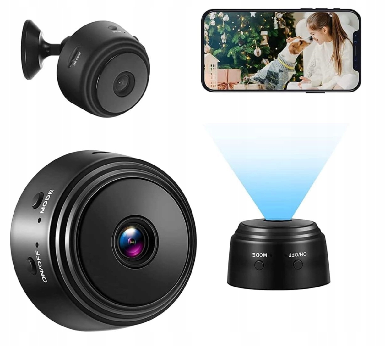 MINI KAMERKA SZPIEGOWSKA BEZPRZEWODOWA WIFI DETEKTOR RUCHU HD 1080P ...