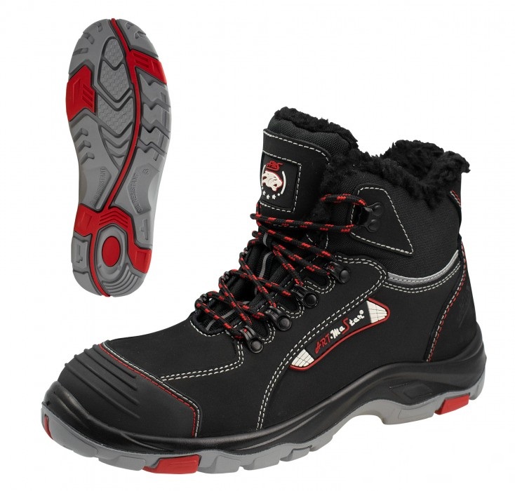 Buty trzewiki robocze z podnoskiem stalowym skóra welurowa BTnred S1 46 ...