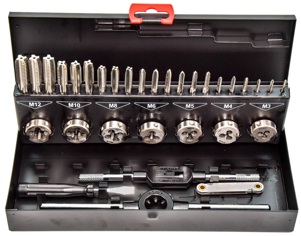 YATO YT-2975 ZESTAW GWINTOWNIKÓW I NARZYNEK M3-M12 DŁUGOŚĆ 40-75mm 32 el. - Yato | Sklep EMPIK.COM