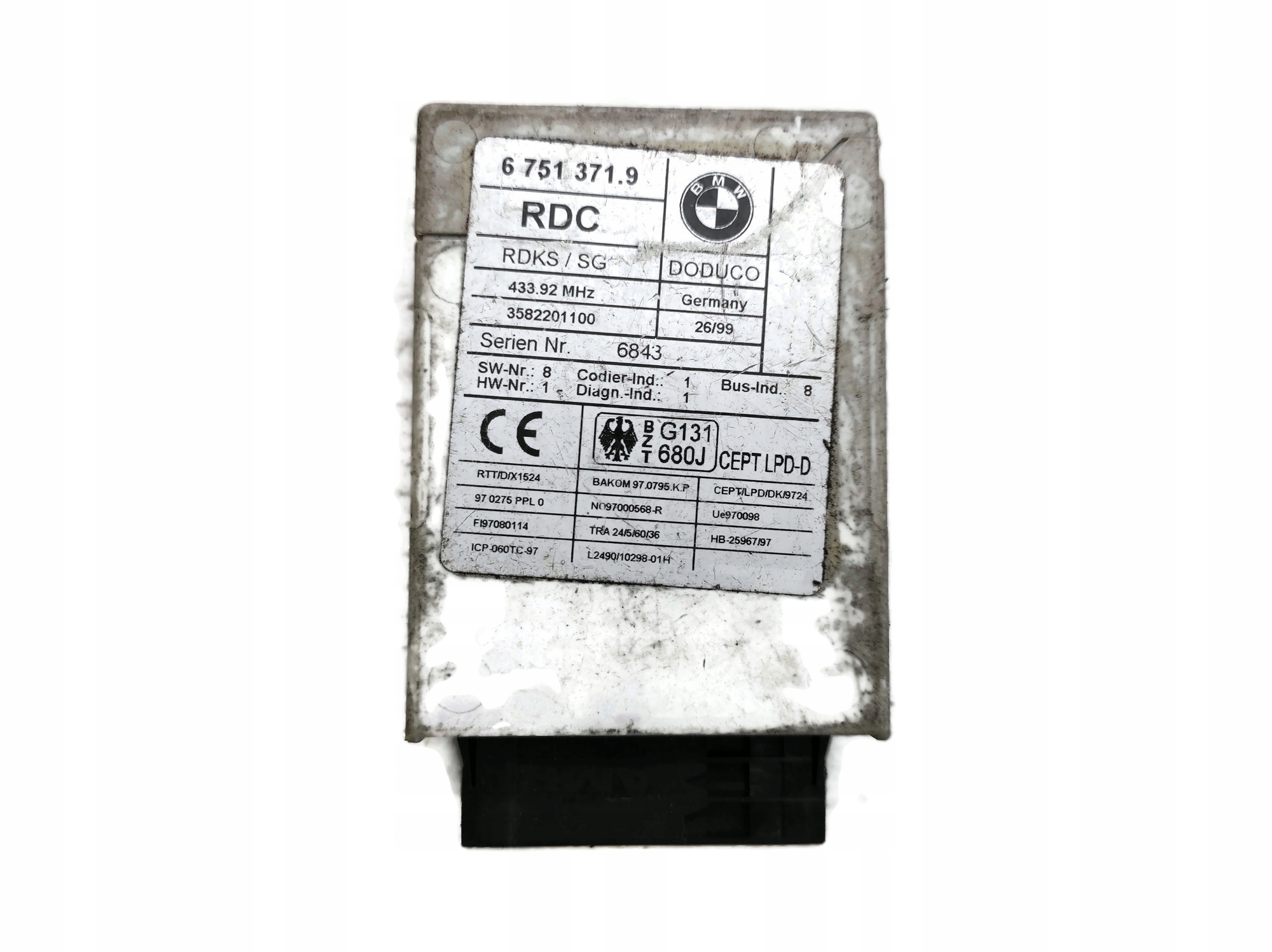 STEROWNIK MODUŁ RDC BMW E38 E39 E53 6751371 za 40.00PLN z PRZEMKÓW ...