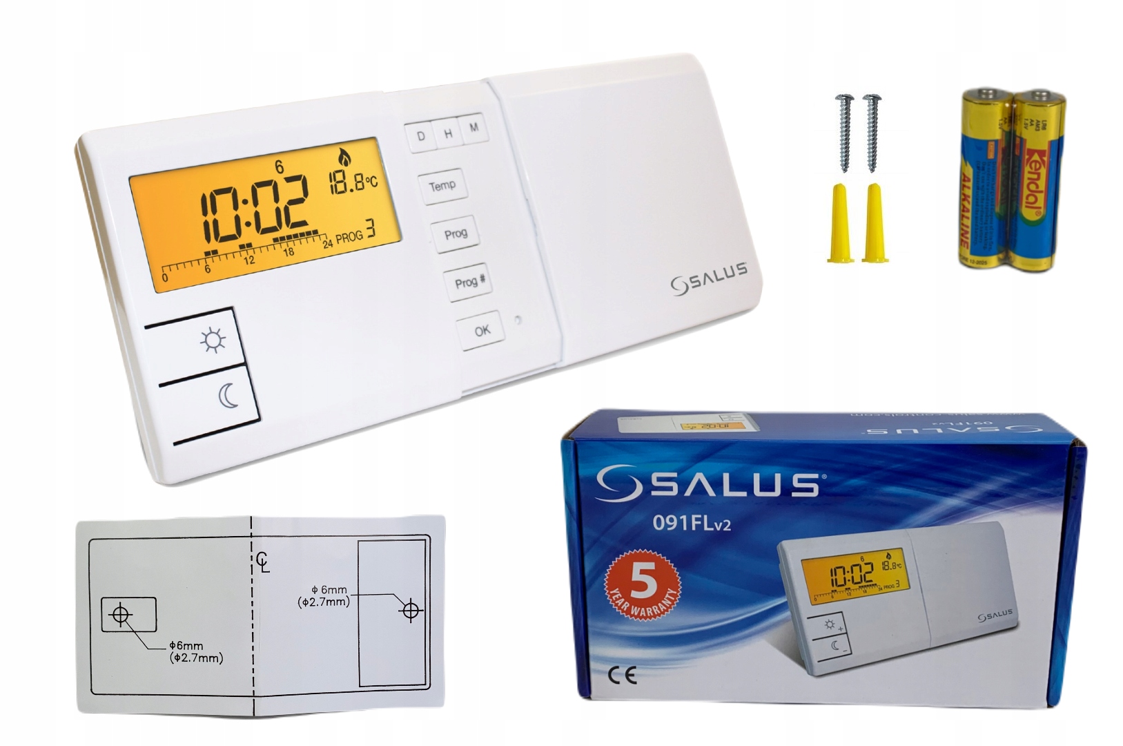 SALUS STEROWNIK DO PIECA GAZOWEGO POKOJOWY 091FL (regulator SALUS sterownik do pieca przewodowy ...