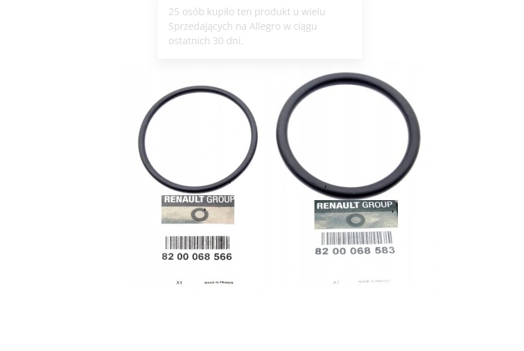 Renault OE 8200068566 8200068583 oring przepustnicy za 64.99PLN z ...