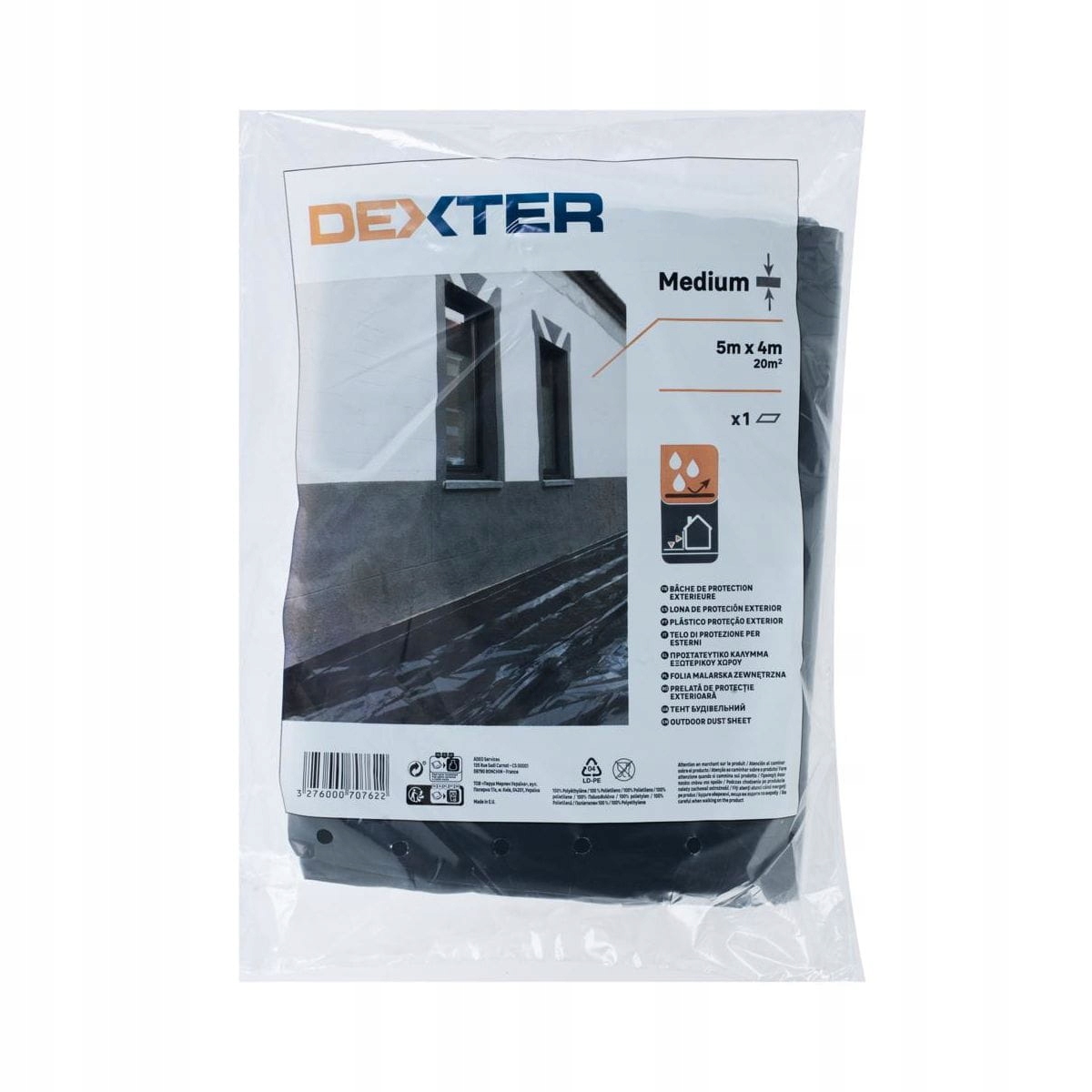 Folia malarska zewnętrzna MEDIUM 5 x 4 m DEXTER (3276000707622) • Cena, Opinie • Folie malarskie ...