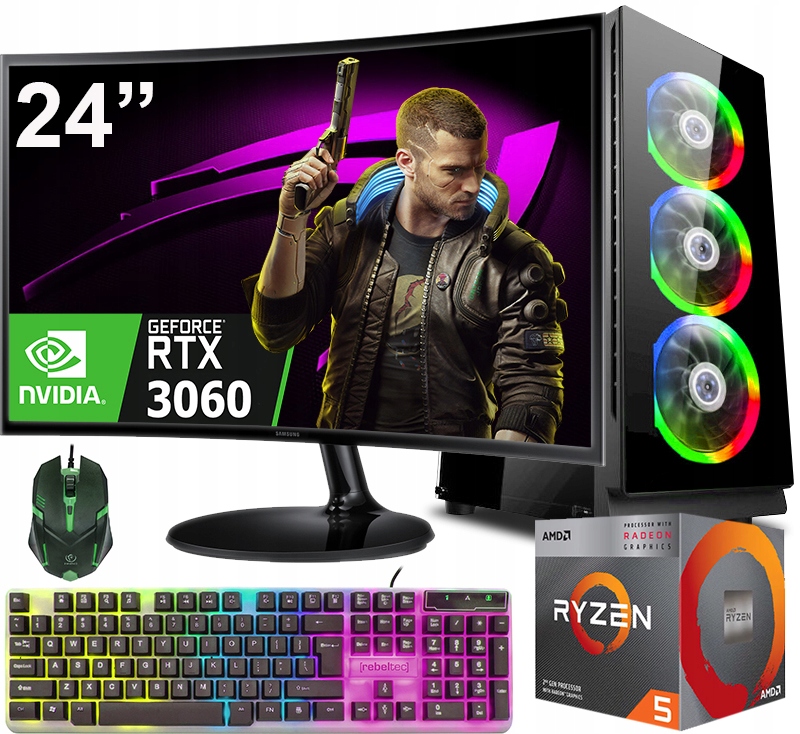 HERNÝ SET RYZEN 5 / RTX 3060 12GB/16GB DDR4 za 808,08 € - Allegro