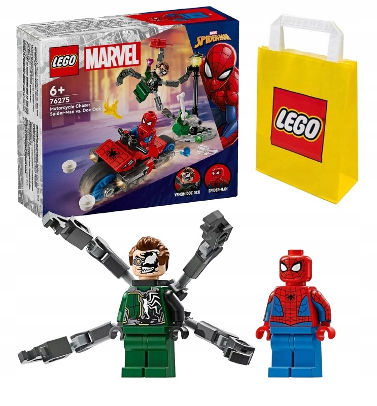 LEGO MARVEL SUPER HEROES SPIDER-MAN VS DOC OCK POŚCIG NA MOTOCYKLU ...