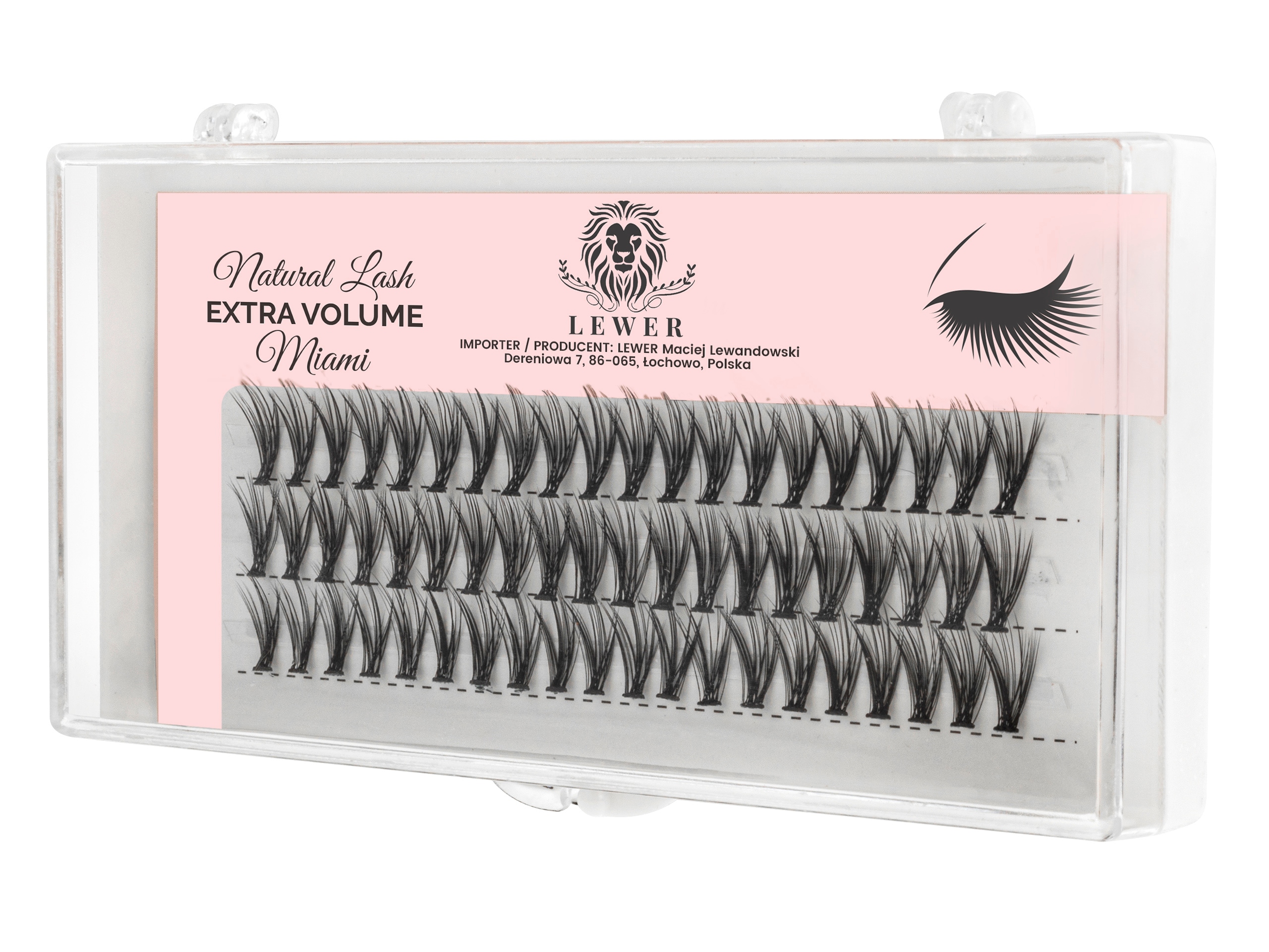 KĘPKI RZĘSY EYELASH Lewer Miami EXTRA VOLUME 10mm GĘSTE NATURALNE ...