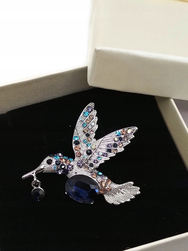 -% BROSS MEDÁL EZÜST MADÁR KOLIBRI + AJÁNDÉK DOBOZ za 5710.00HUF-ért ...