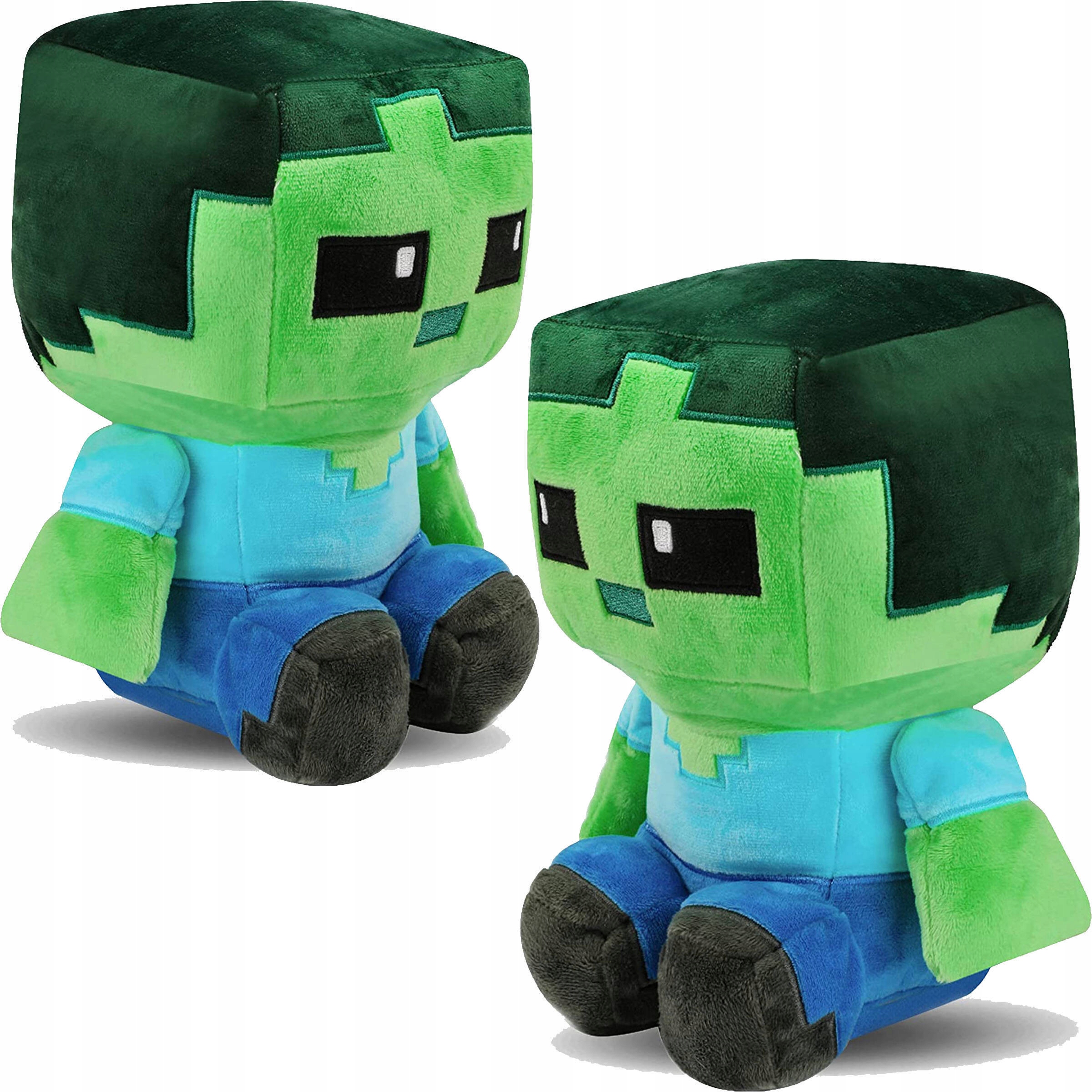 MINECRAFT BABY ZOMBIE PLUSZOWA MASKOTKA Z GRY PLUSZAK DUŻA PRZYTUALNKA ...