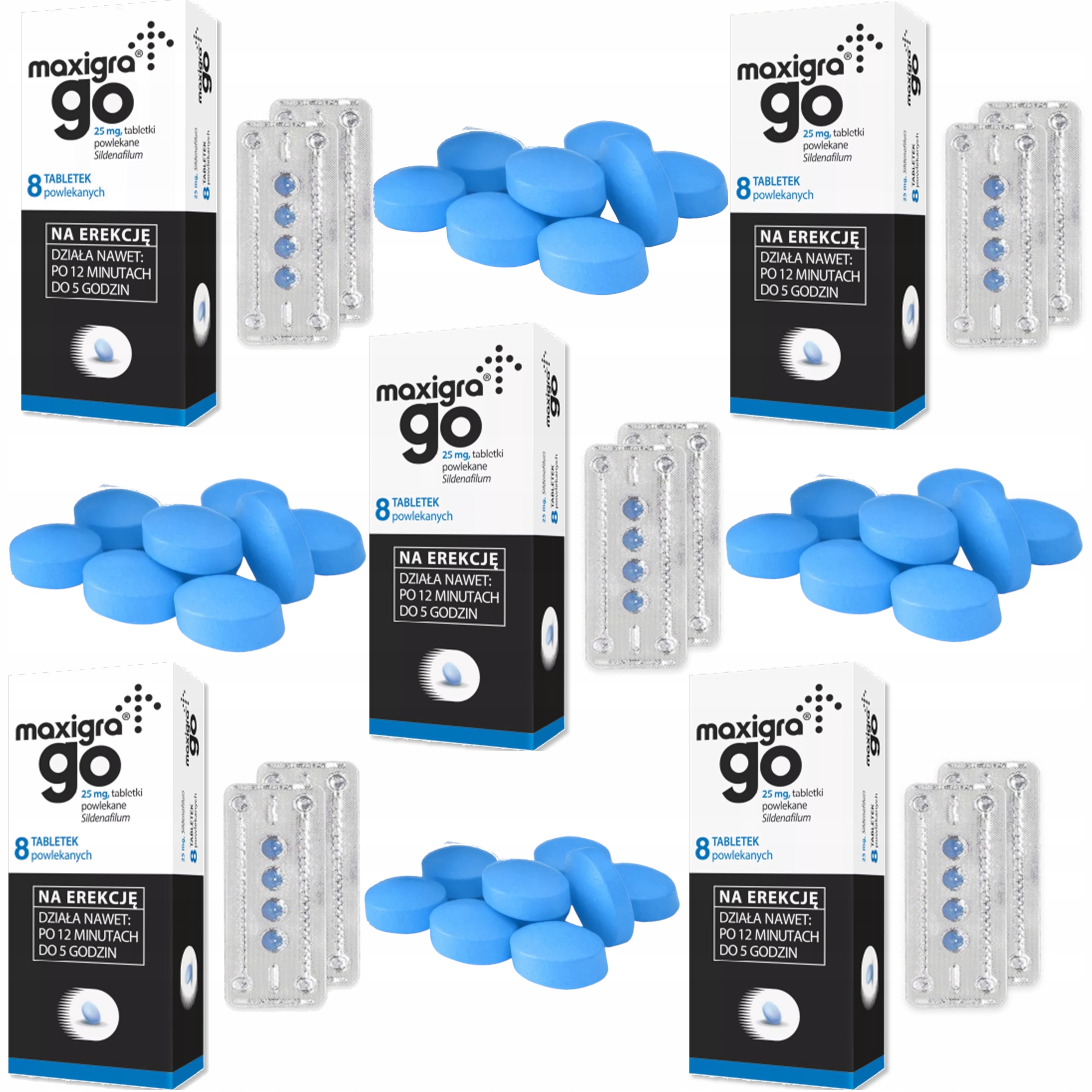 Maxigra Go na erekcję tabletki na potencję sildenafil 25 mg x 8 ...