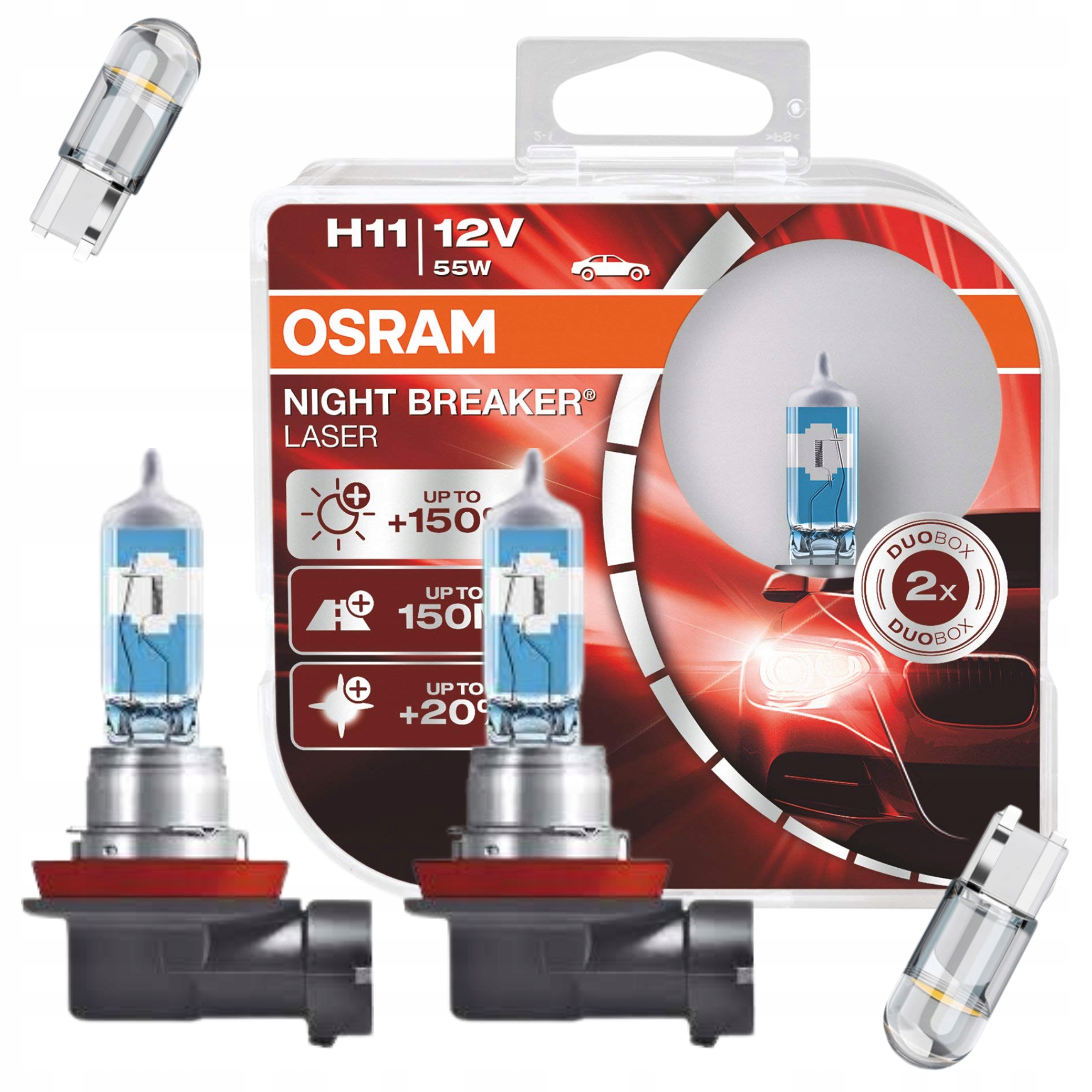 OSRAM H11 NIGHT BREAKER LASER +150% WIĘCEJ ŚWIATŁA ŻARÓWKI OSRAM EFEKT ...