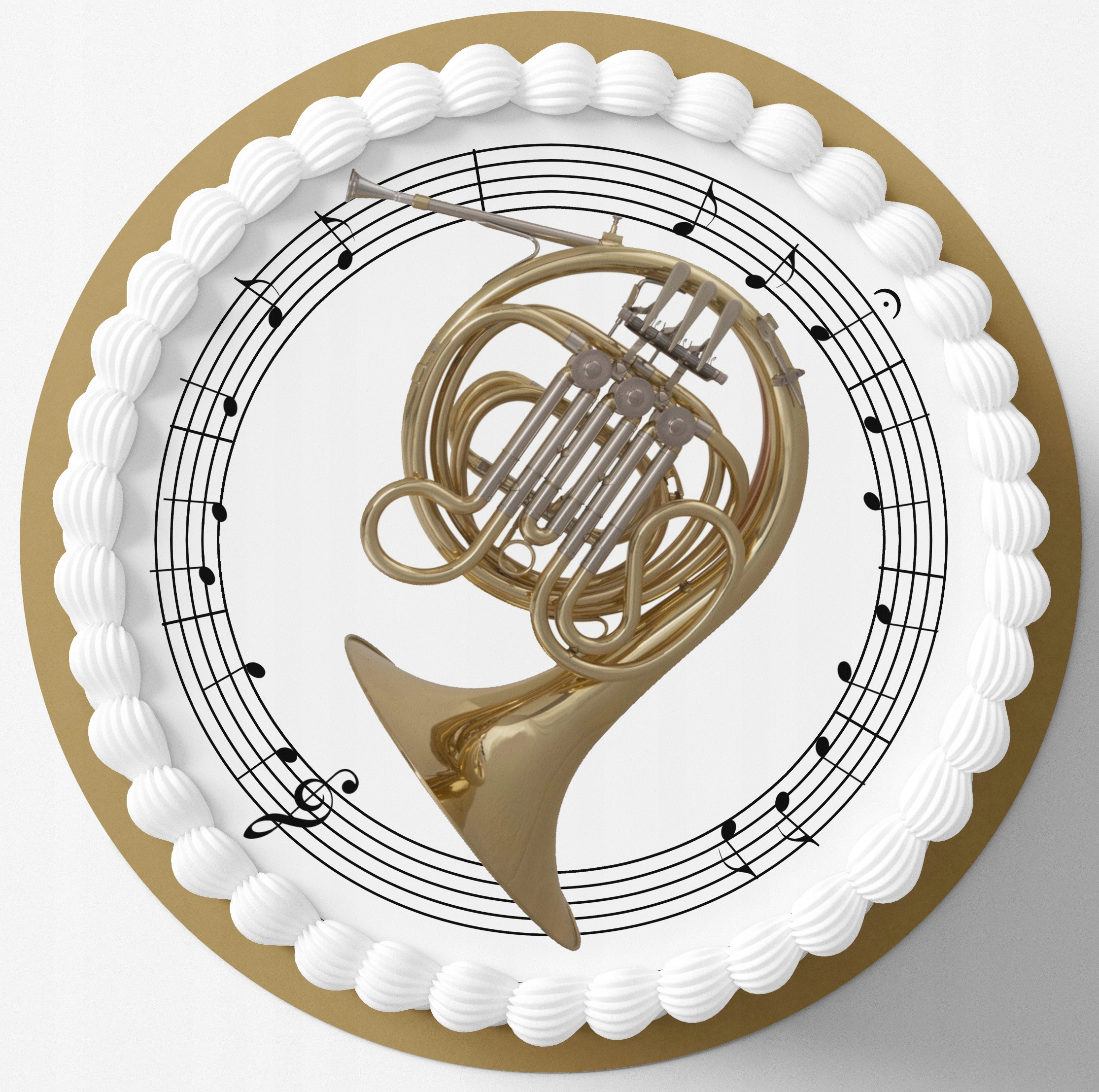 PAPIER WAFLOWY OPŁATEK MUZYK WALTORNIA ORKIESTRA MUZYKA MUZA A3 22-29cm ...