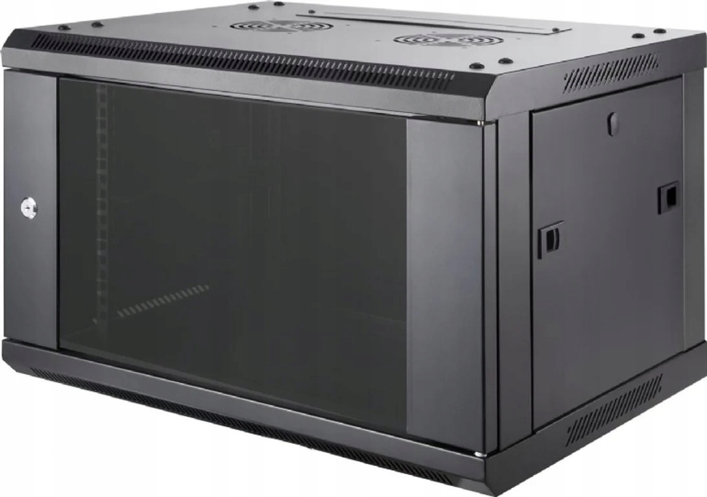 SZAFA RACK 19" 9U 600X450 SZAFKA SERWEROWA WISZĄCA DRZWI SZKLANE ...
