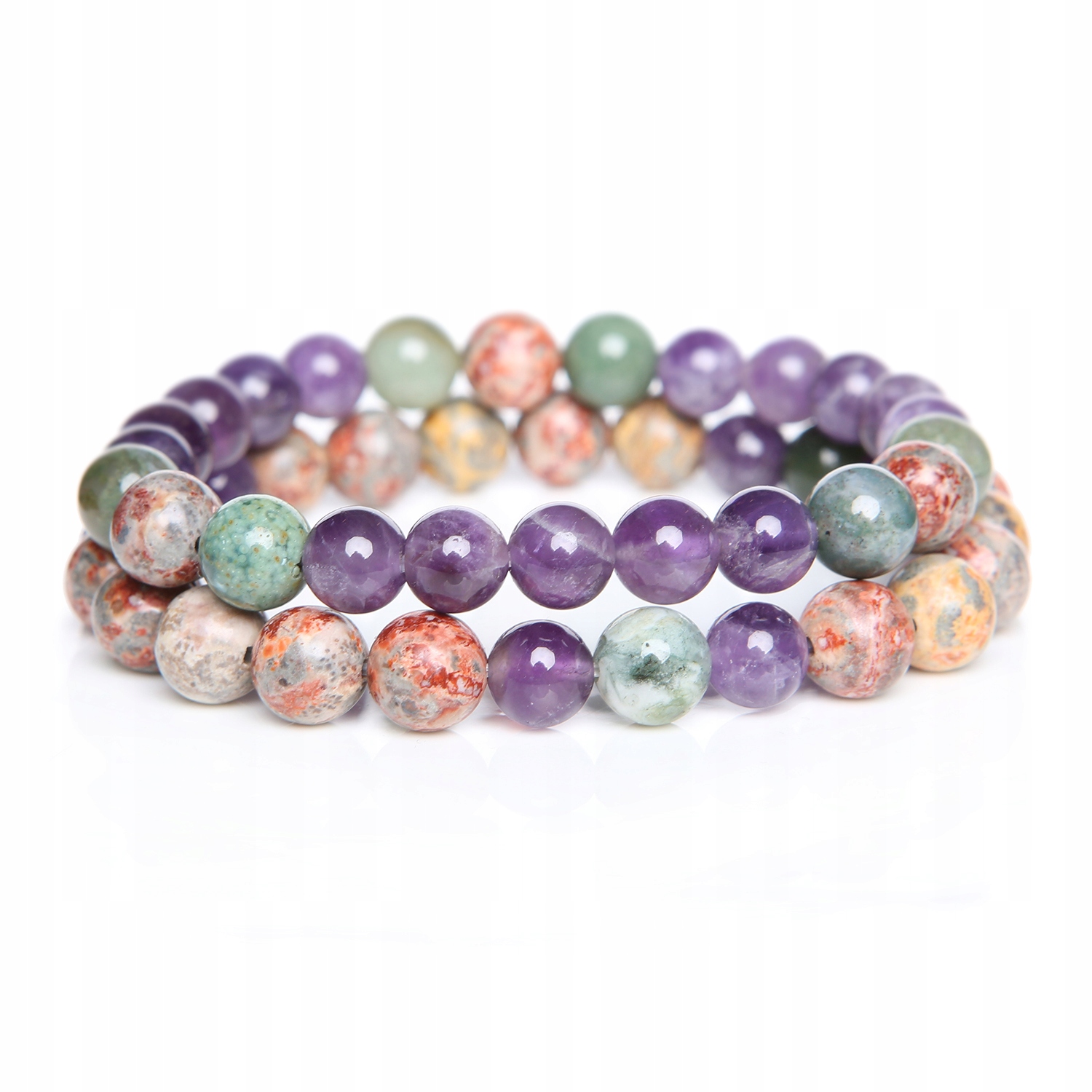 BRANSOLETKA DAMSKA ZESTAW 2w1 AMETYST JASPIS AGAT • Cena, Opinie ...