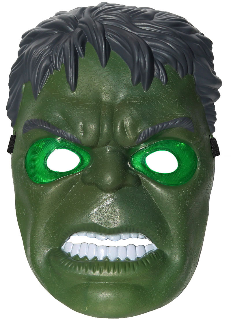 PLASTIKOWA MASKA HULK strój ŚWIECI AVENGERS przebranie KOSTIUM ...