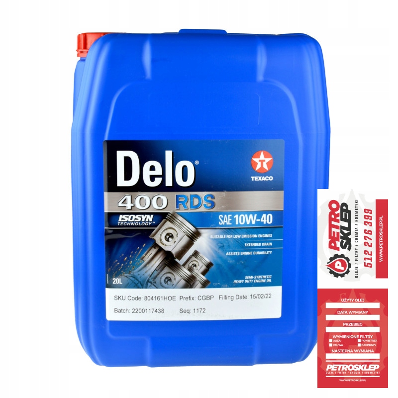 Texaco DELO 400 RDS Ultra X 10W-40 niskopopioł 20L 7391860839026 za 429 ...