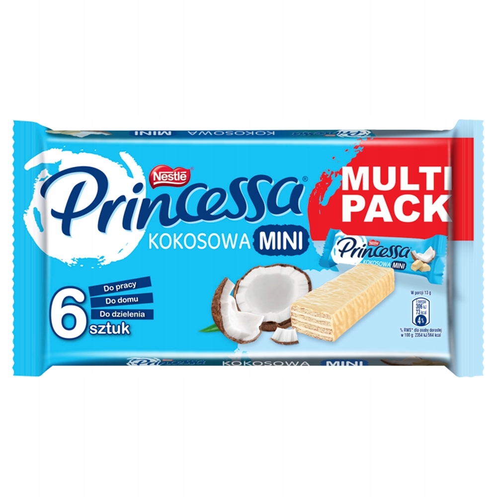 Princessa Mini Wafel kokosowa biała czekolada 78g 13527799302 - Allegro.pl