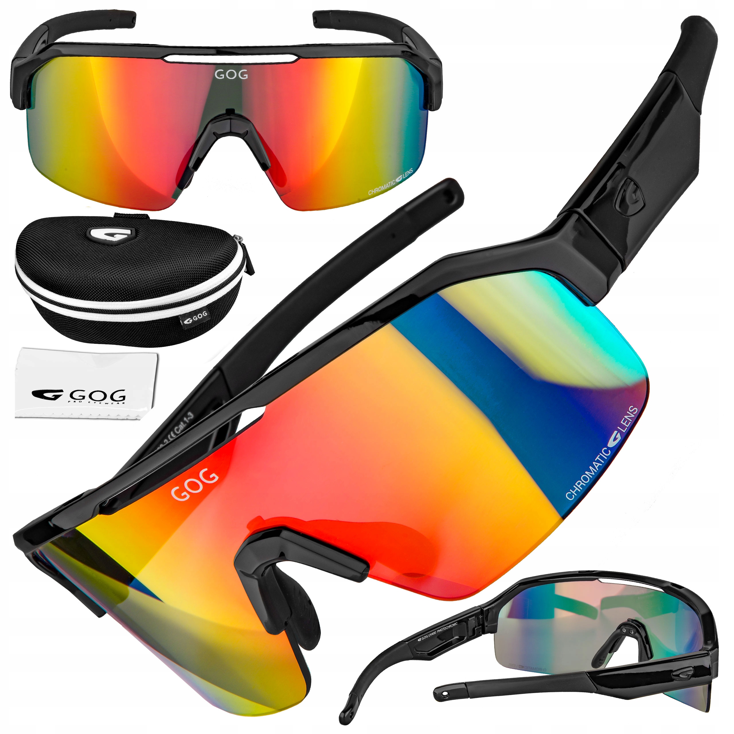 Okulary rowerowe fotochromowe GOG THOR C czerwona lustrzanka ...