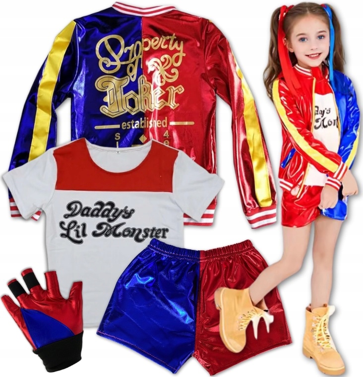 Harley Queen Strój dla Dziewczynki - Niska cena na Allegro