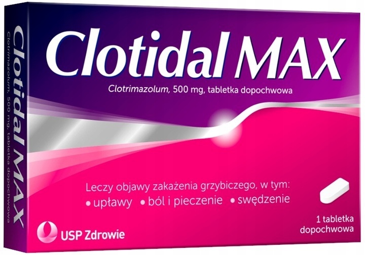 Clotidal Max 500mg infekcje intymne 1 tabletka dopochwowa ...