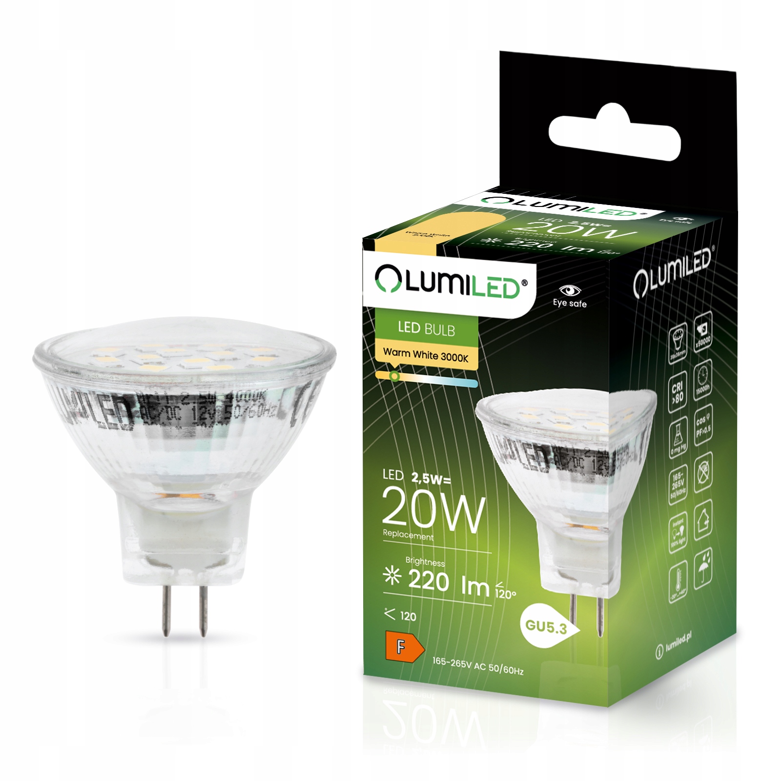 Żarówka LED MR11 GU5.3 2,5W 20W 3000K 230V LUMILED (LEDZARMI021) • Cena ... Żarówka LED MR11 GU5.3 2,5W 20W 3000K 230V LUMILED (LEDZARMI021) • Cena ...