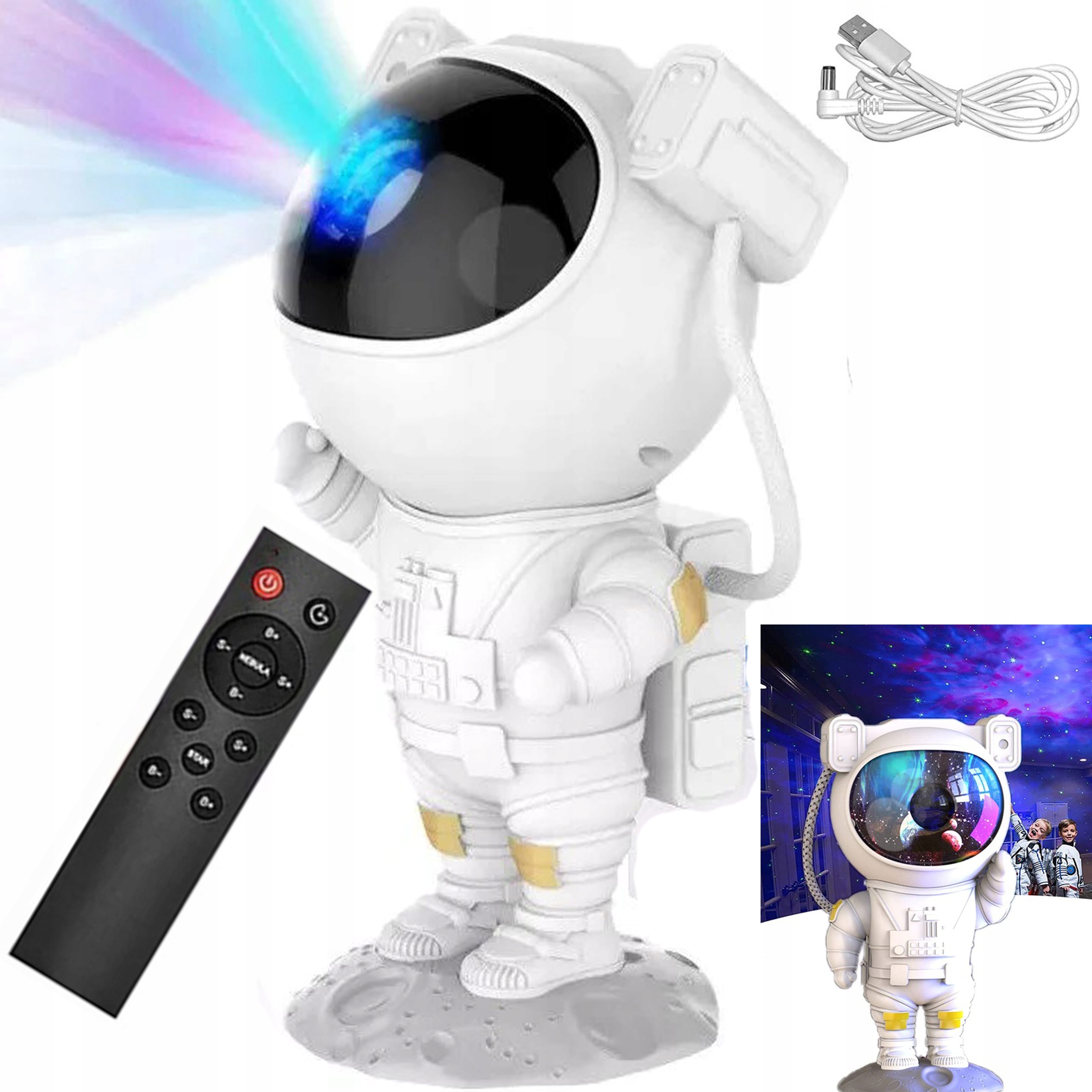PROJEKTOR HVĚZD noční LED ASTRONAUT DÁLKOVÉ OVLÁDÁNÍ PROJEKTOR ROBOT ...