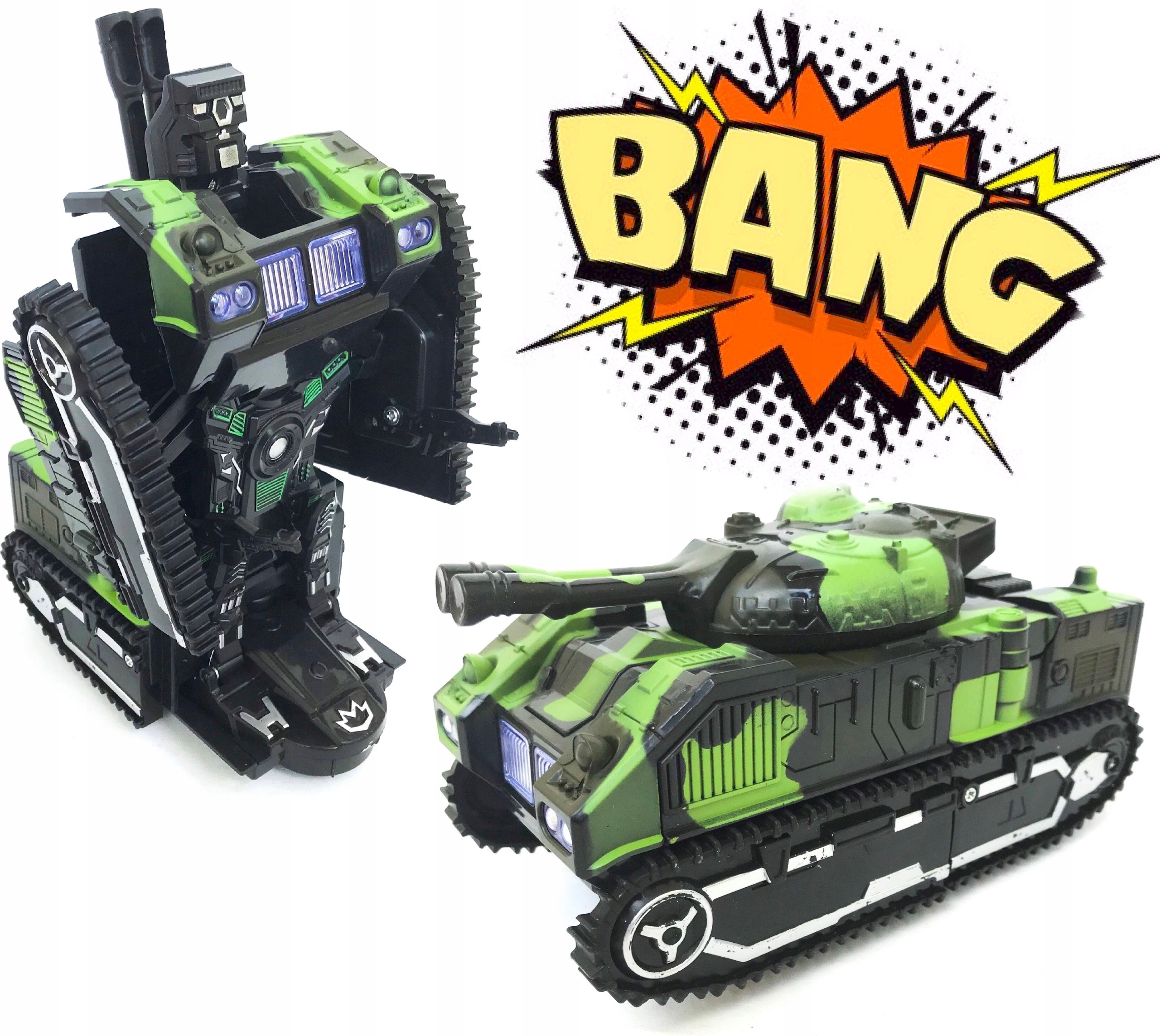 TANK AUTO SVÍTÍ HRAJE A JEZDÍ TRANSFORMACE V ROBOTA, (5905249900997 ...