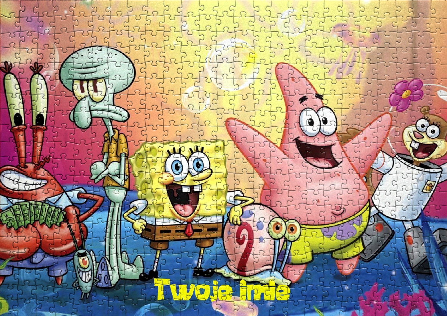 Puzzle z motywem Spongebob 252el + imię GRATIS - Różne Wzory ...