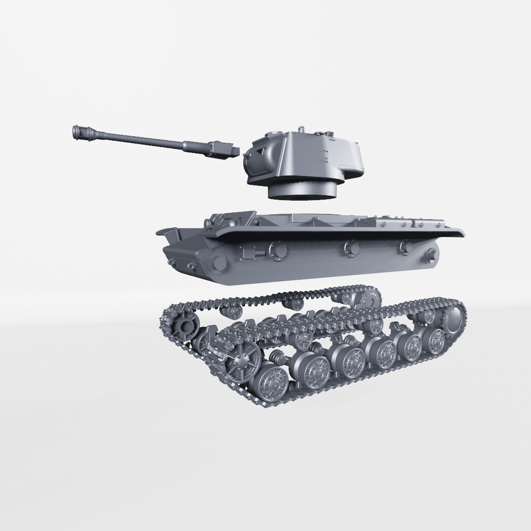 Panzer KV-1B 756(r) - KV-1 7,5 cm-es KwK 40 ágyúval - nyitott fedéllel ...