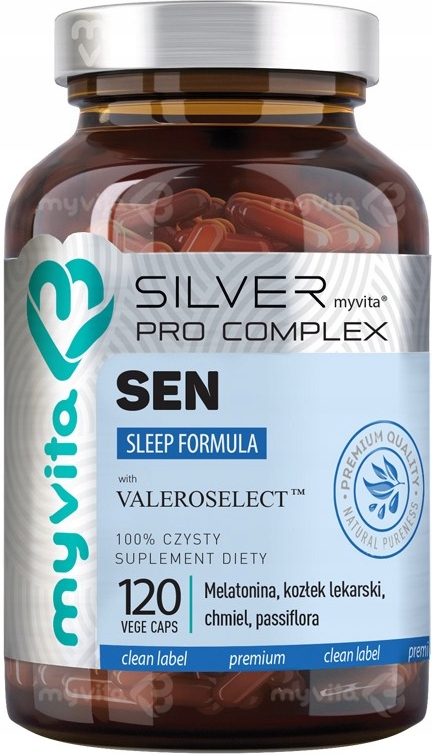 MyVita SILVER Sen Pro Complex MELATONINA CHMIEL PASSIFLORA 120 kapsułek (5903021592453) • Cena ...