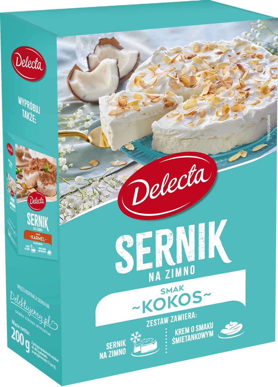 Ciasto Sernik na zimno smak kokosowy Delecta 200g >> (5900983025265 ...