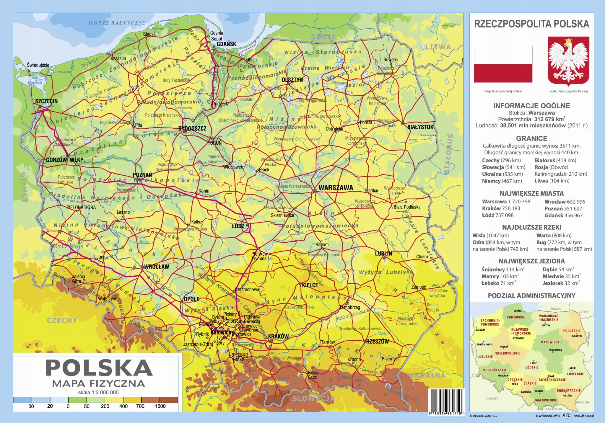 POLSKA MAPA FIZYCZNA PODKŁADKA NA BIURKO (9788376181110) • Cena, Opinie ...