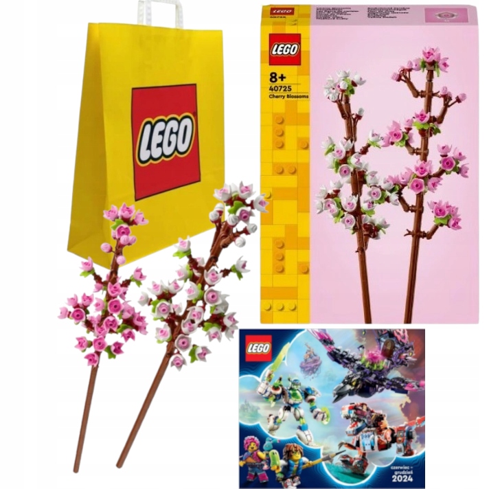 LEGO 40725 kwiaty wiśni + TORBA LEGO + PAPIEROWY KATALOG LEGO 2024 ...