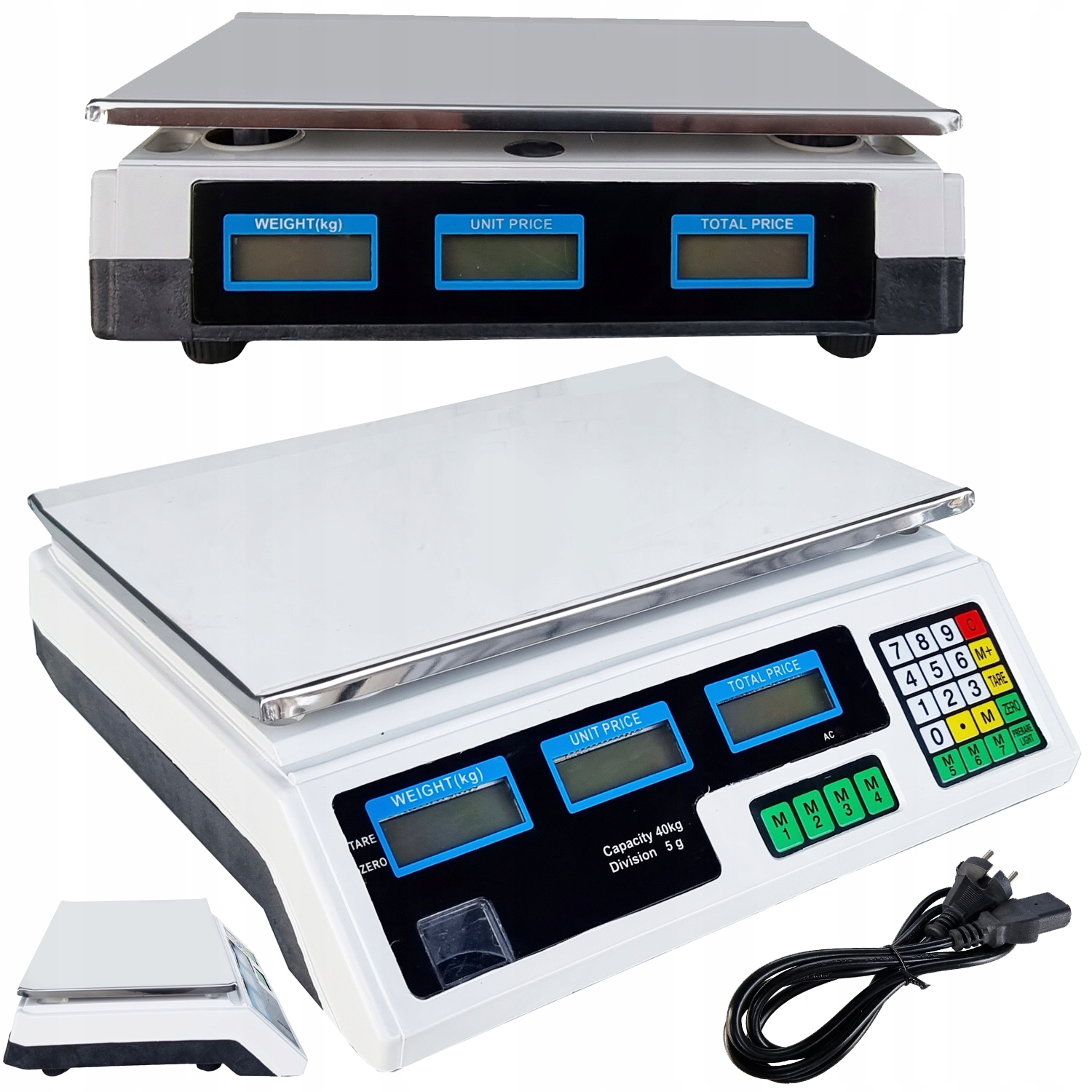 Waga sklepowa elektroniczna 40 kg/2 g z akumulatorem i LCD ...