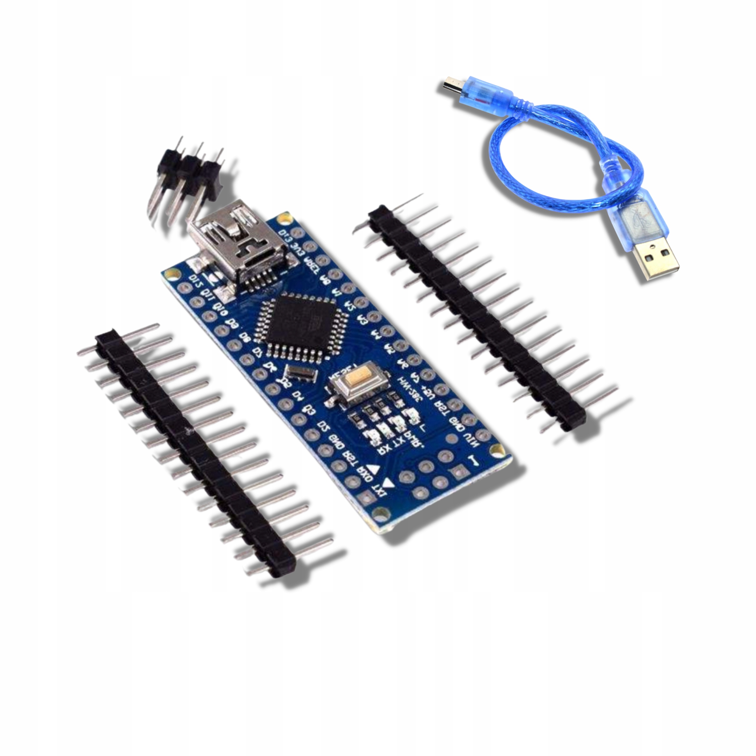 Nano V3 CH340 ATMEGA328P 16MHz modul, forrasztás nélkül, Arduino kompatibilis + kábel ...