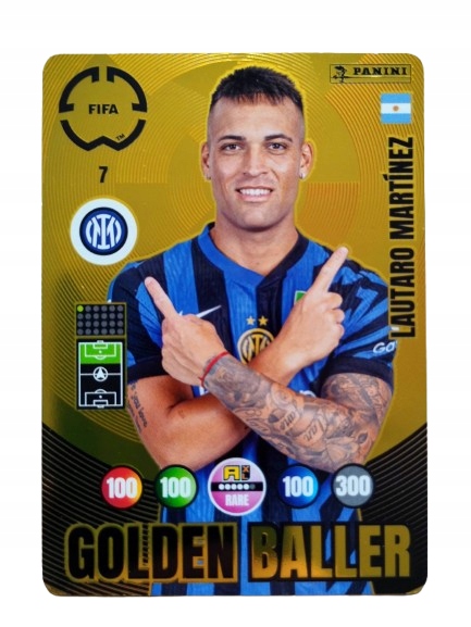 PANINI FIFA CLUB WORLD CUP 2025 RARE GOLDEN BALLER 7 LAUTARO MARTINEZ ...