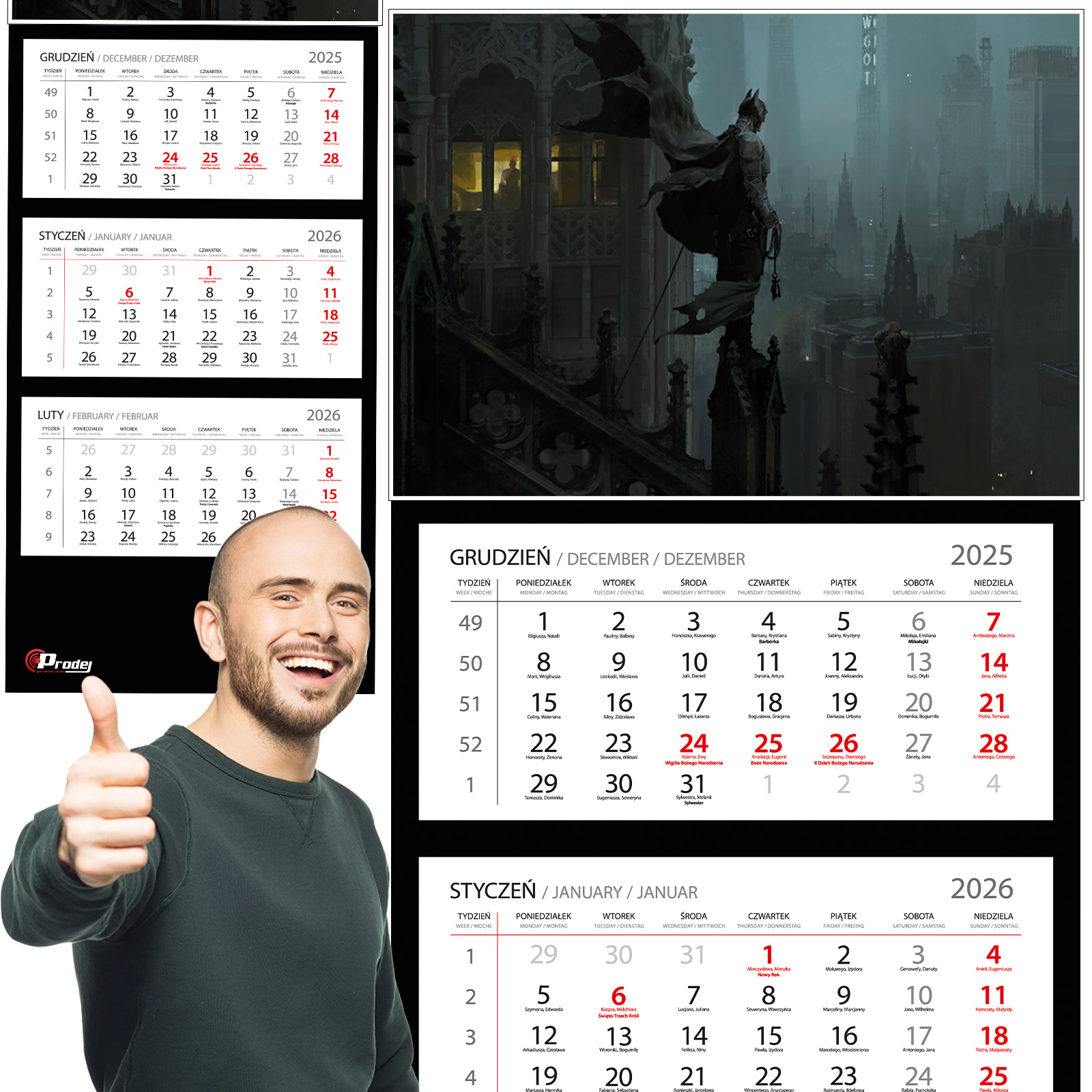 KALENDARZ TRÓJDZIELNY 2026 ŚCIENNY MIX WZORÓW PIĘKNY 18099958810 - Sklepy, Opinie, Ceny w Allegro