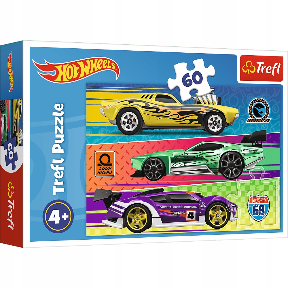 PUZZLE 60 UKŁADANKA POJAZDY SAMOCHODY AUTA HOT WHEELS WYŚCIG 4+ TREFL ... PUZZLE 60 UKŁADANKA POJAZDY SAMOCHODY AUTA HOT WHEELS WYŚCIG 4+ TREFL ...