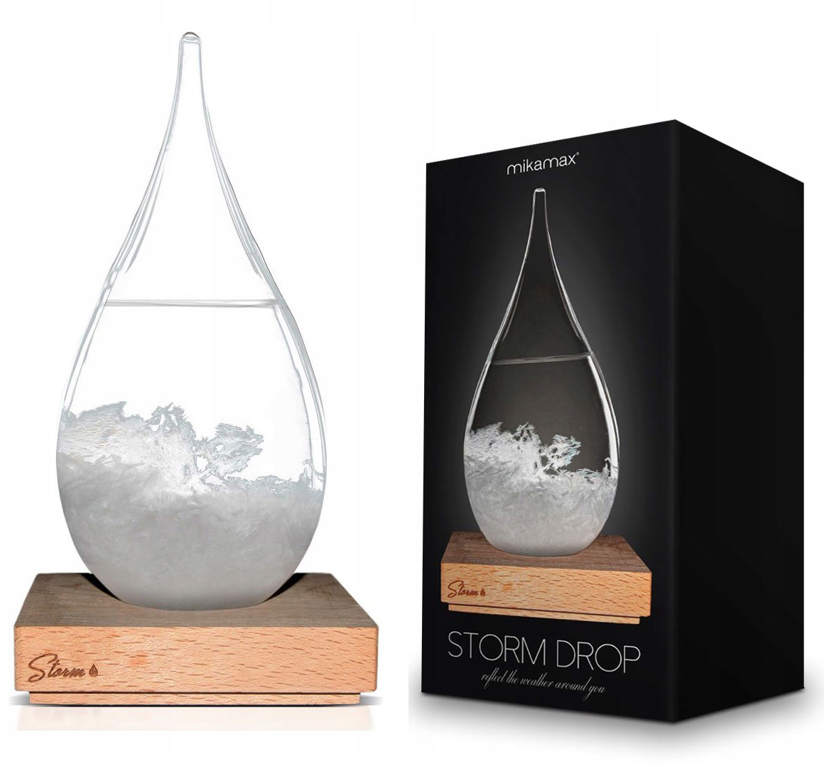 BAROMETR CHEMICZNY STORM GLASS KROPLA SZTORMOWA BURZOWY GLOBUS PREZENT ...