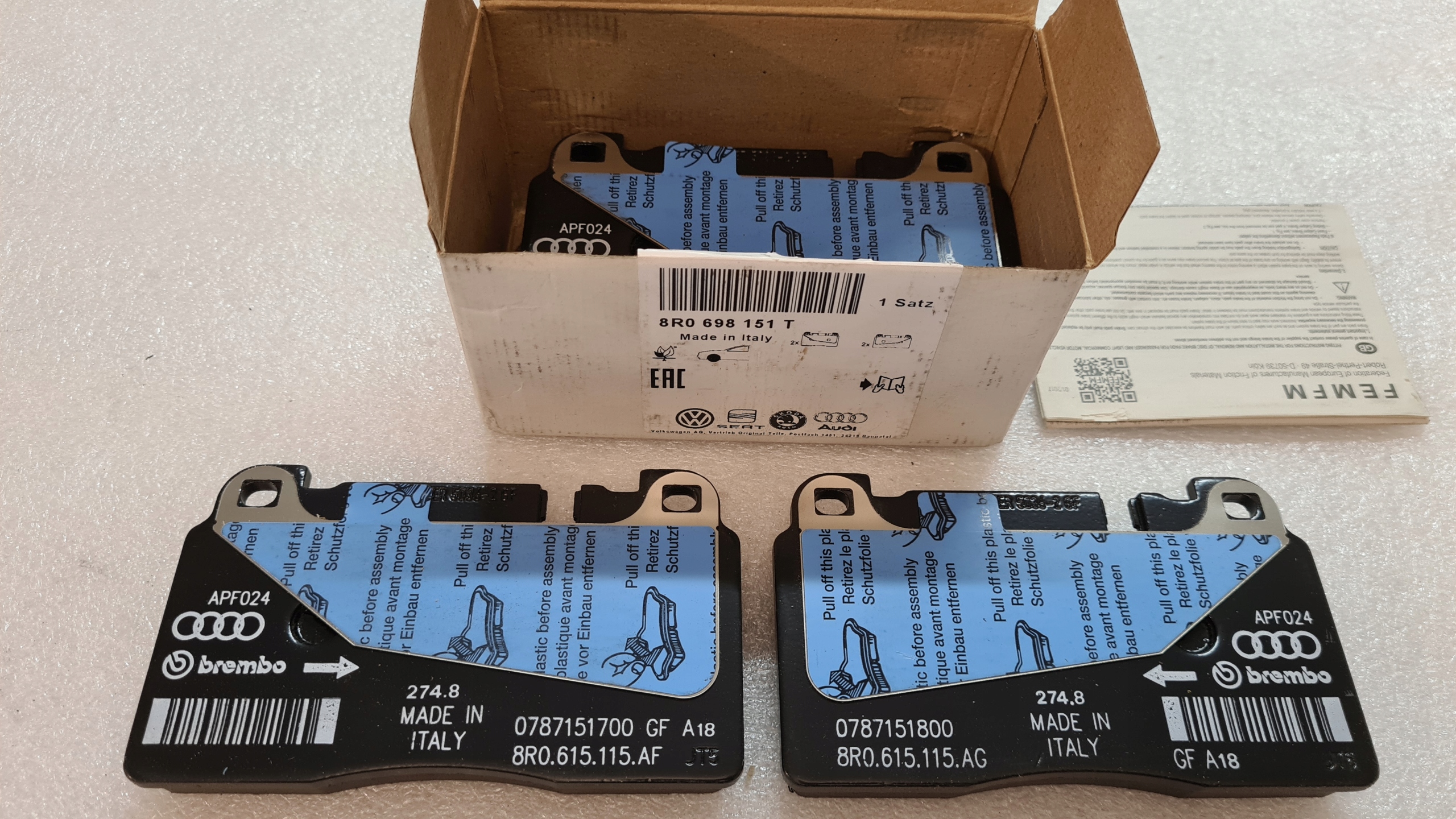 Klocki 320mm 345mm Audi Q5 A6 C7 Lift A7 Brembo OE za 565.00PLN z ...