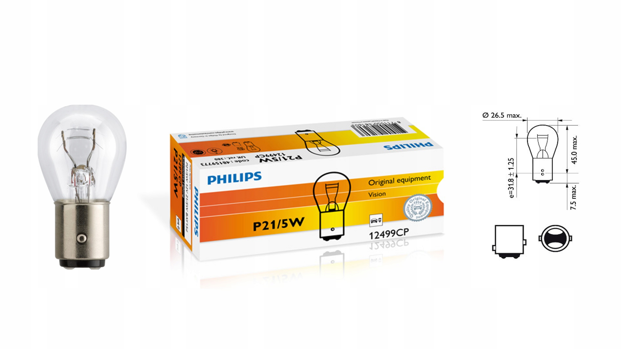 ŻARÓWKA 12V P21/5W 21/5W DWUWŁÓKNOWA PHILIPS 8711500481597 za 46.99PLN ...
