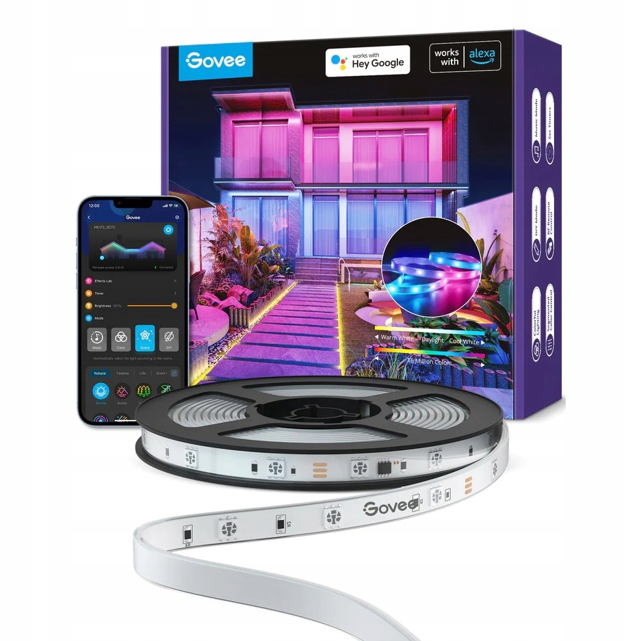 Taśma LED Govee H6172 Zewnętrzna 10m Wi-Fi Blueto (H61723D1) • Cena ... Taśma LED Govee H6172 Zewnętrzna 10m Wi-Fi Blueto (H61723D1) • Cena ...