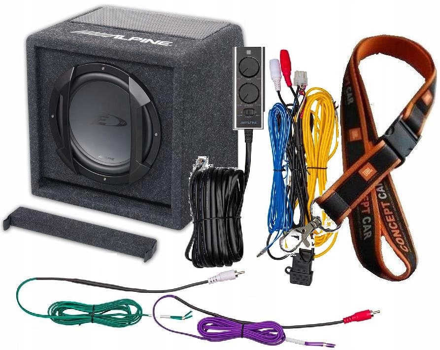 Alpine SWE-815 Samochodowy subwoofer aktywny skrzynia + pilot - Sklep, Opinie, Cena w Allegro