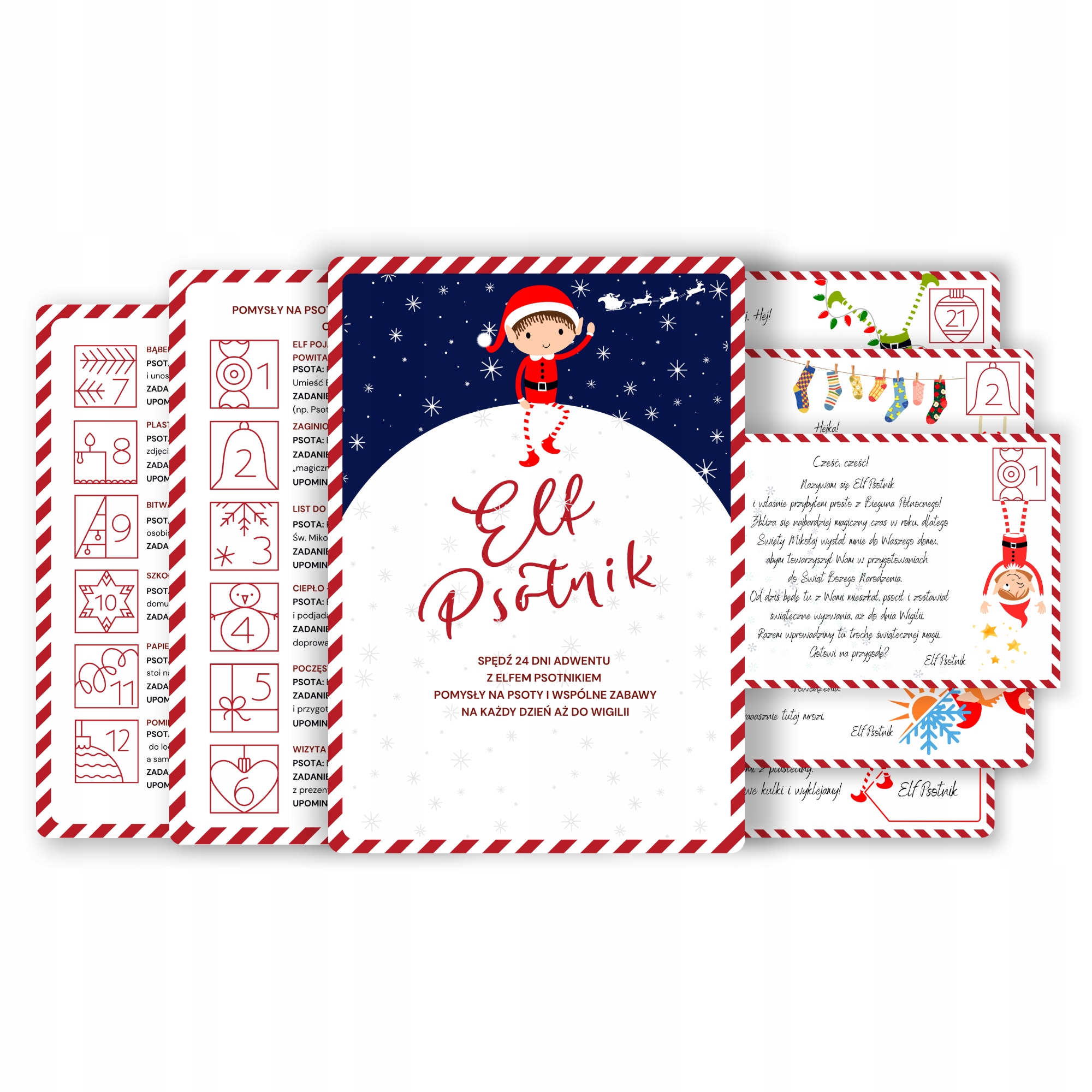 ELF PSOTNIK - LISTY + ZESTAW GIER I ZABAW PDF DO DRUKU, KALENDARZ ADWENTOWY • Cena, Opinie - Allegro